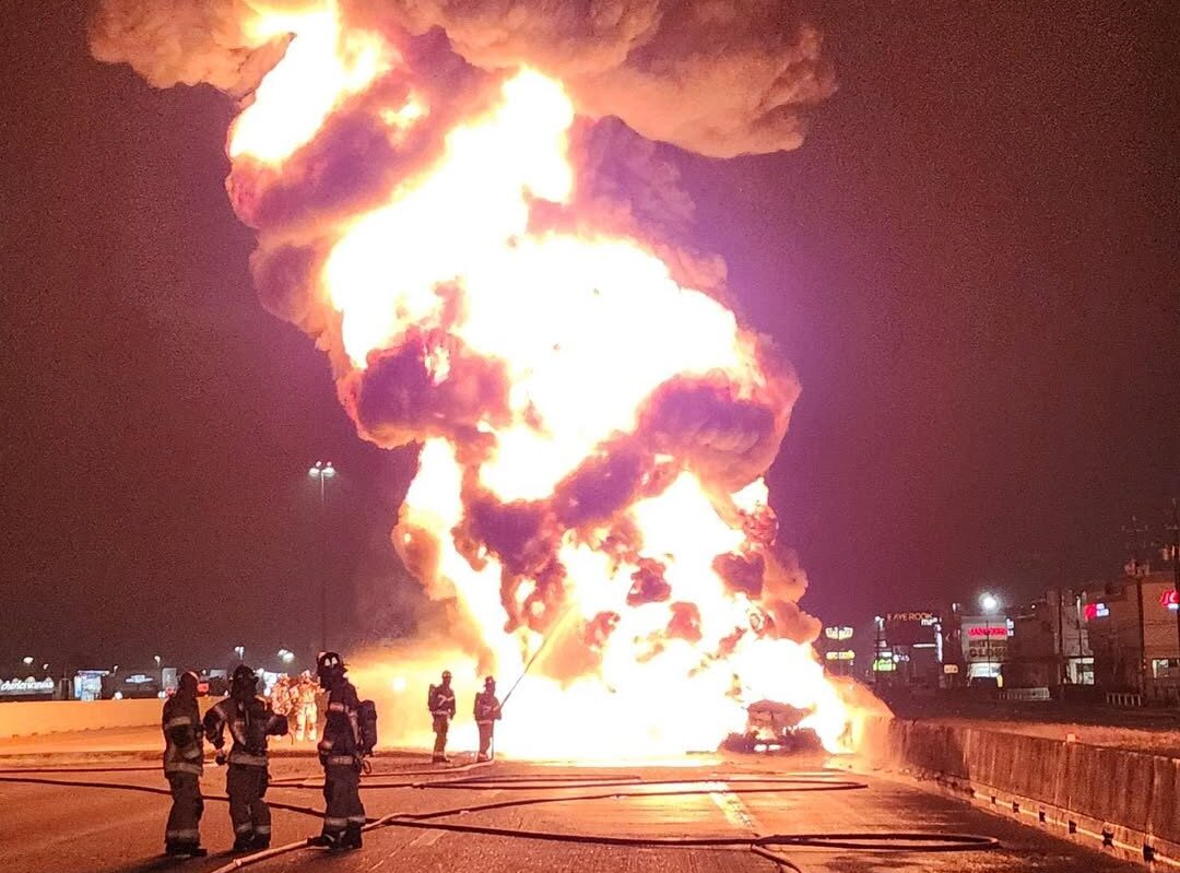 Gasoline truck fire forces southbound I-45 lane closures in Houston ...